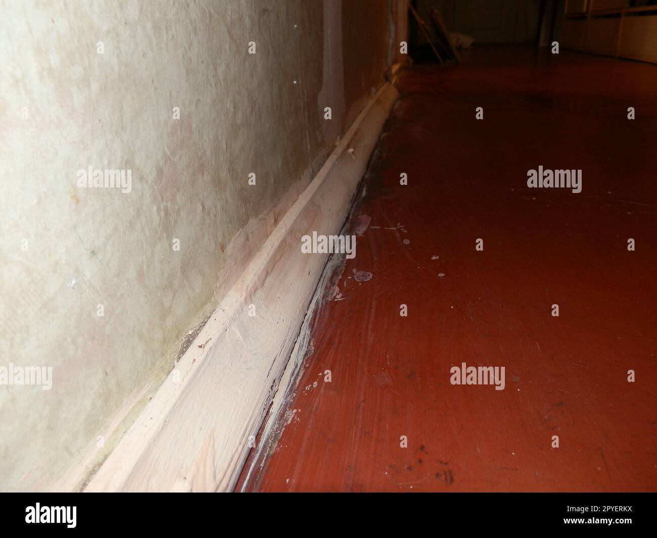 Painting interior acrylic paint walls during renovation Stock Photo - Alamy