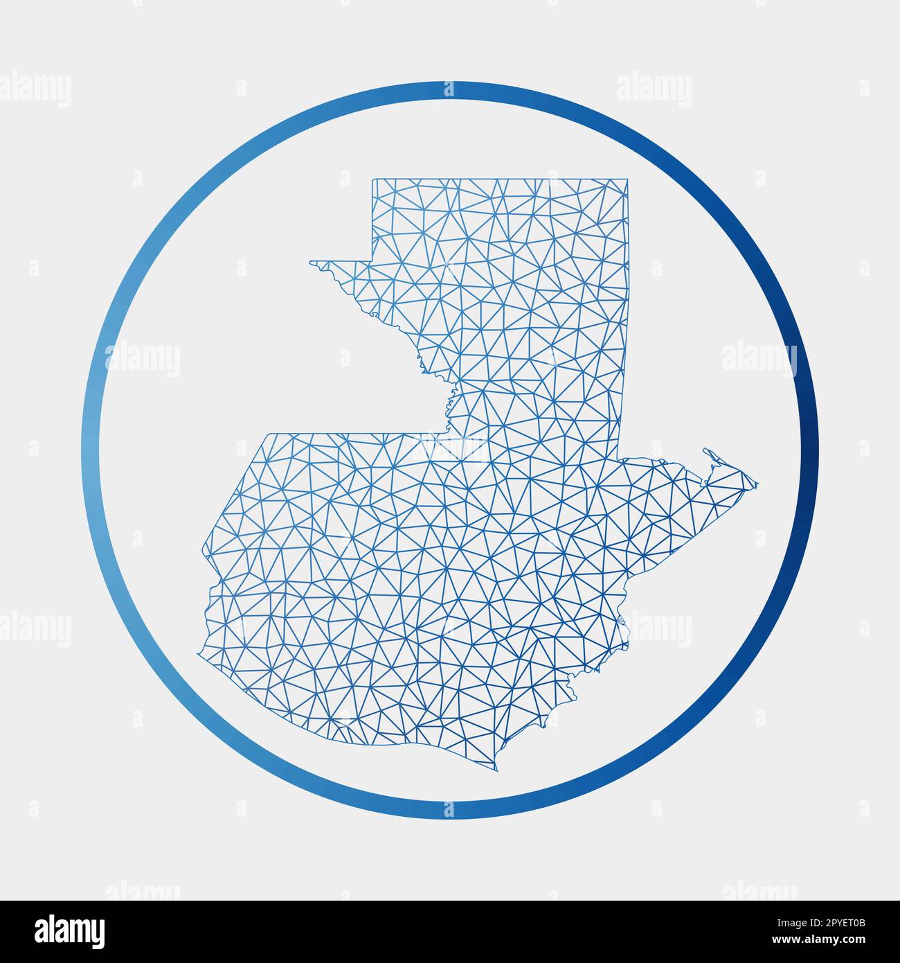Guatemala icon. Network map of the country. Round Guatemala sign with ...