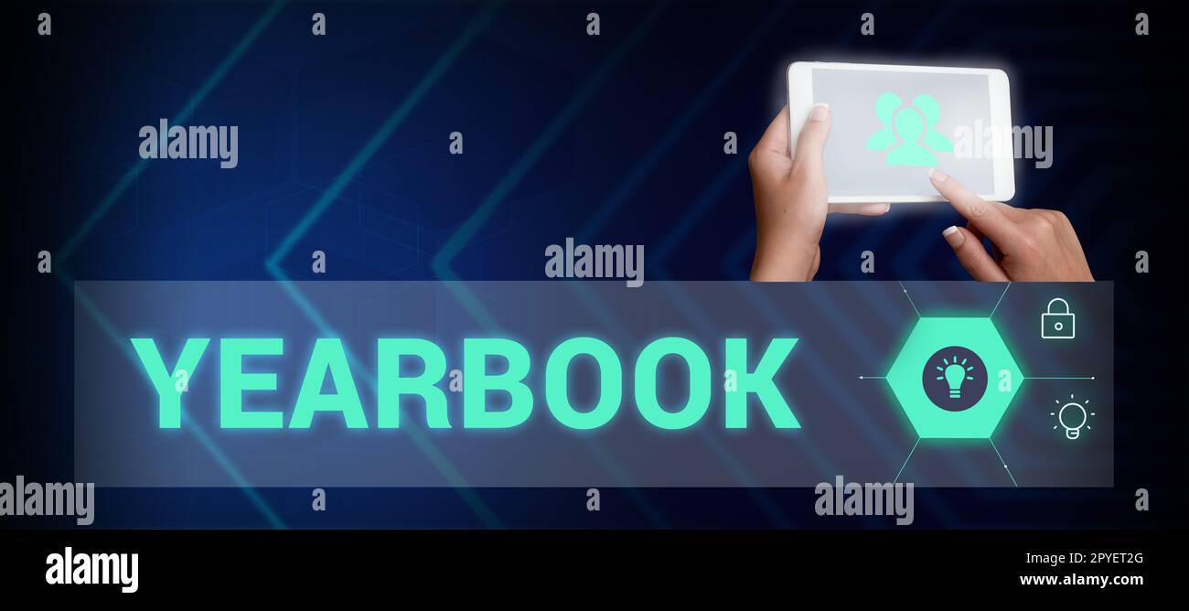 Inspiration showing sign Yearbook. Concept meaning publication compiled ...