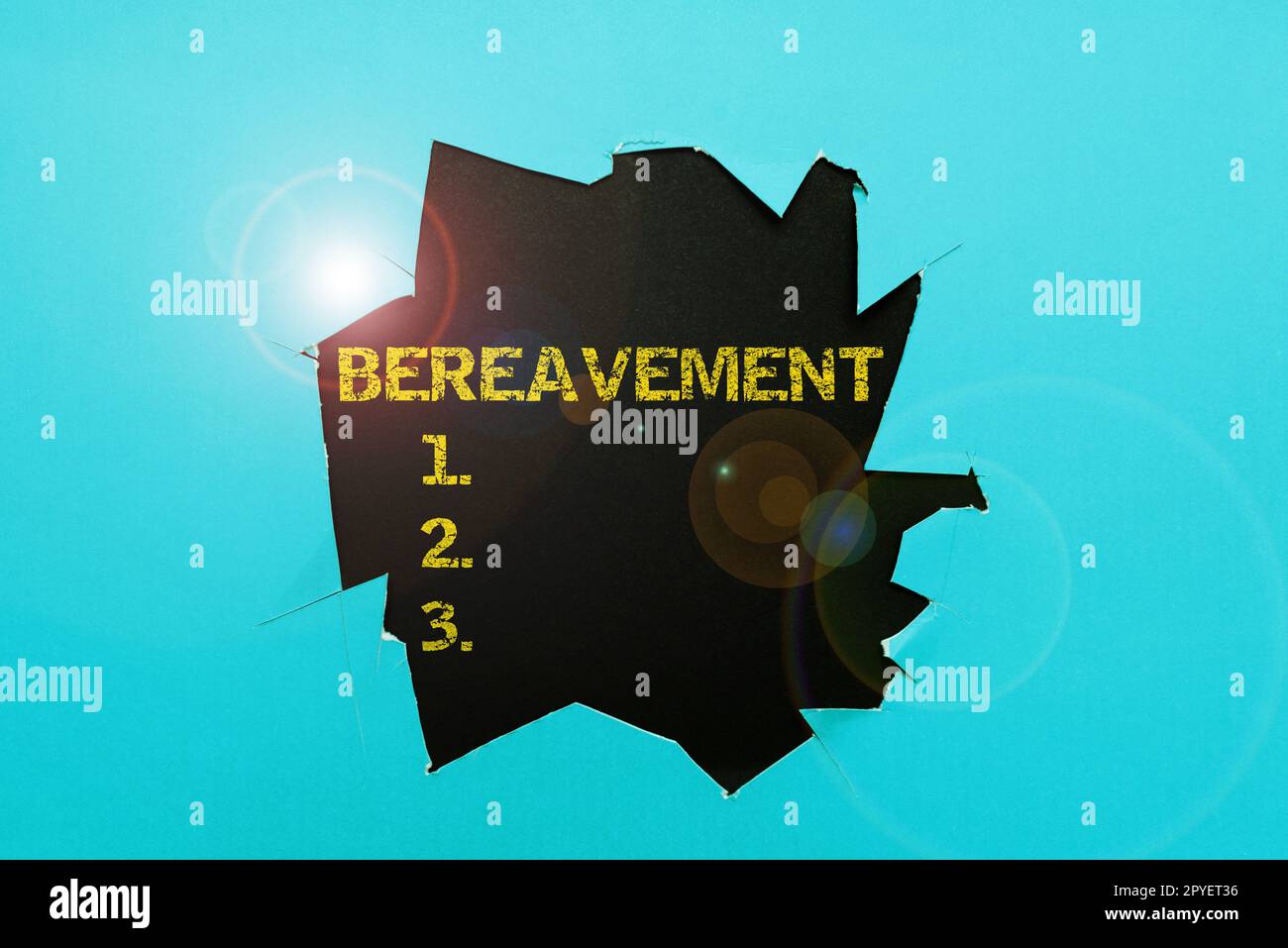 Sign displaying Bereavement. Word Written on a period of mourning after ...