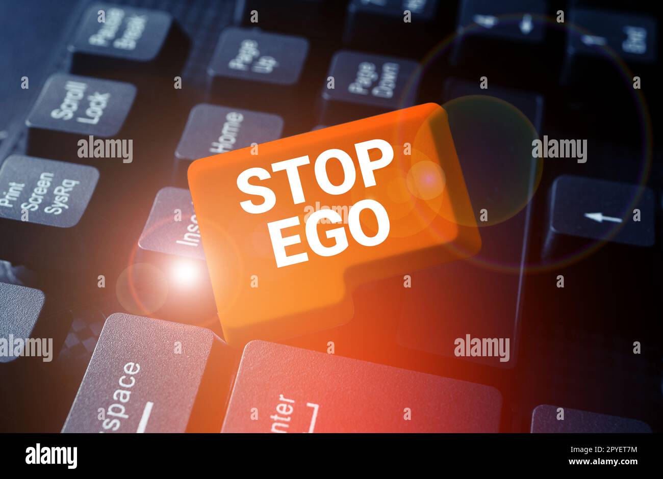 Conceptual display Stop Ego. Business concept Control your obsession ...