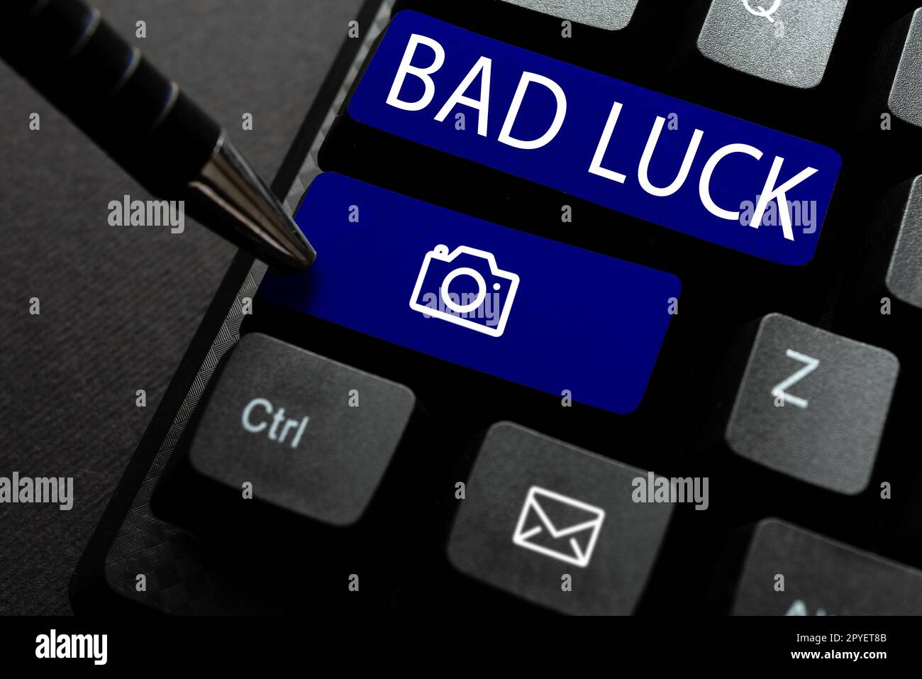 Text showing inspiration Bad Luck. Concept meaning an unfortunate state ...