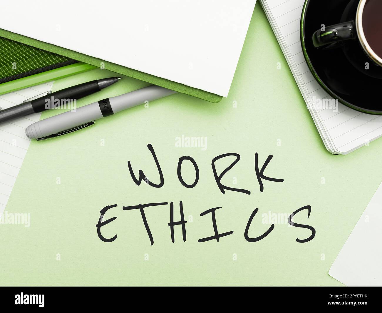 Text sign showing Work Ethics. Business showcase A set of values ...
