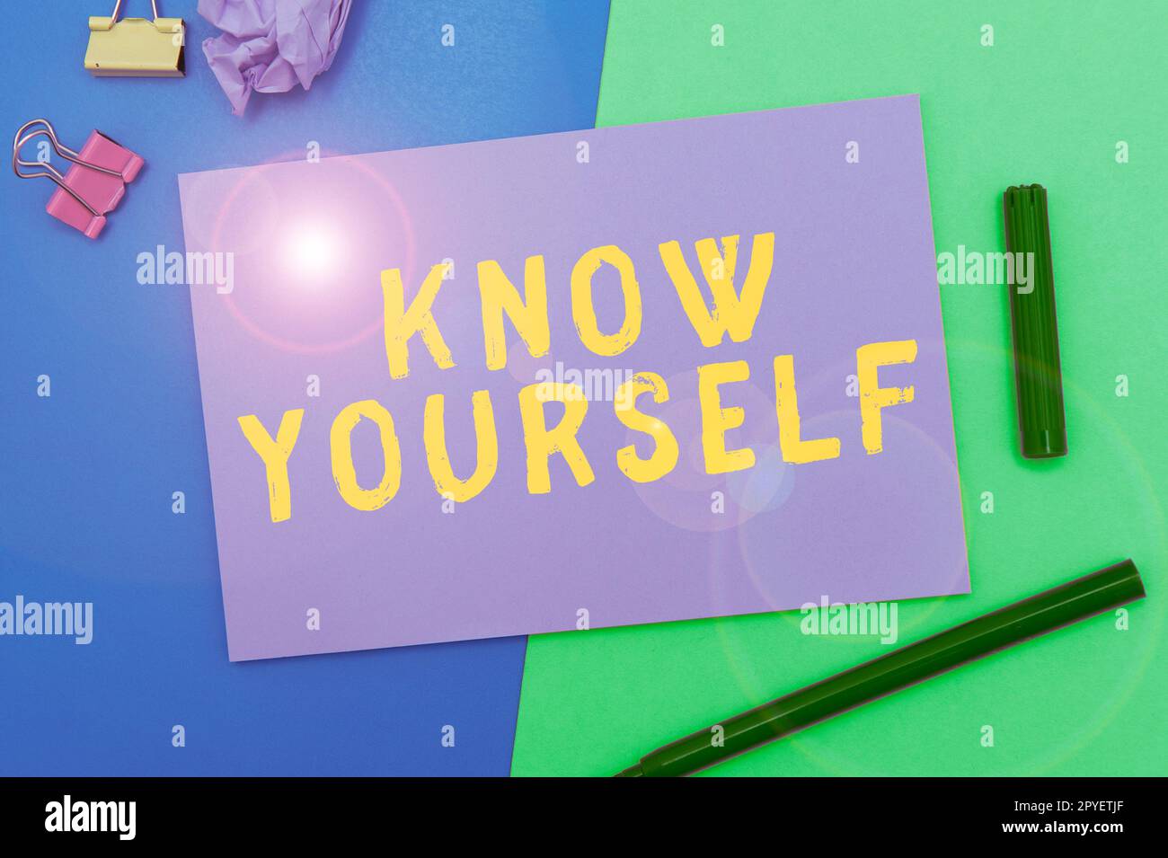 Text sign showing Know Yourself. Business approach Find You ...