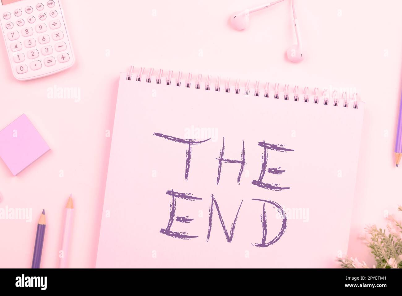 Sign displaying The End. Concept meaning Final part of play ...