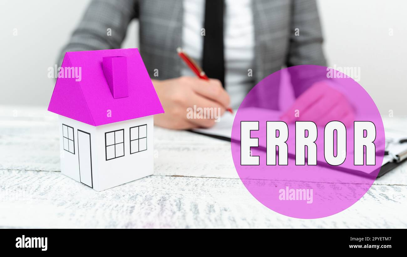 Writing displaying text Error. Conceptual photo mistake Condition of ...