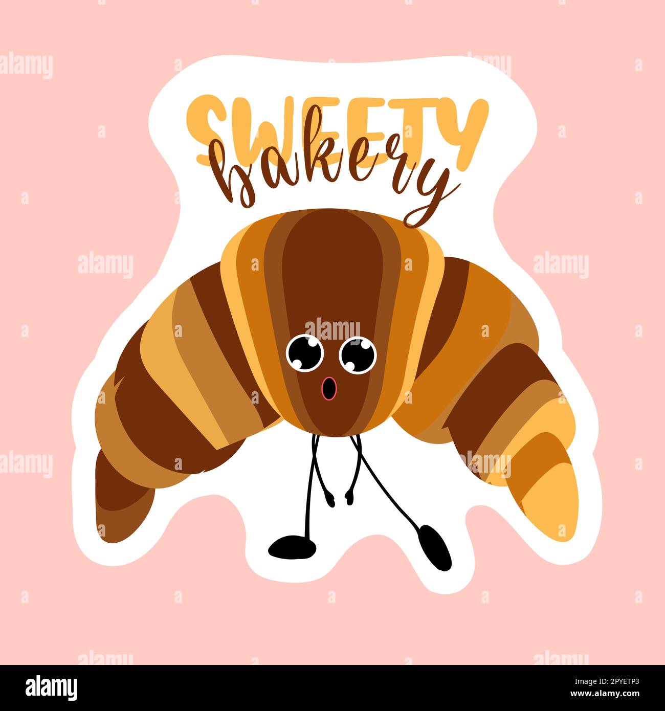 Sticker sweet pastries. homemade croissant. Bakery logo. Bakery and ...