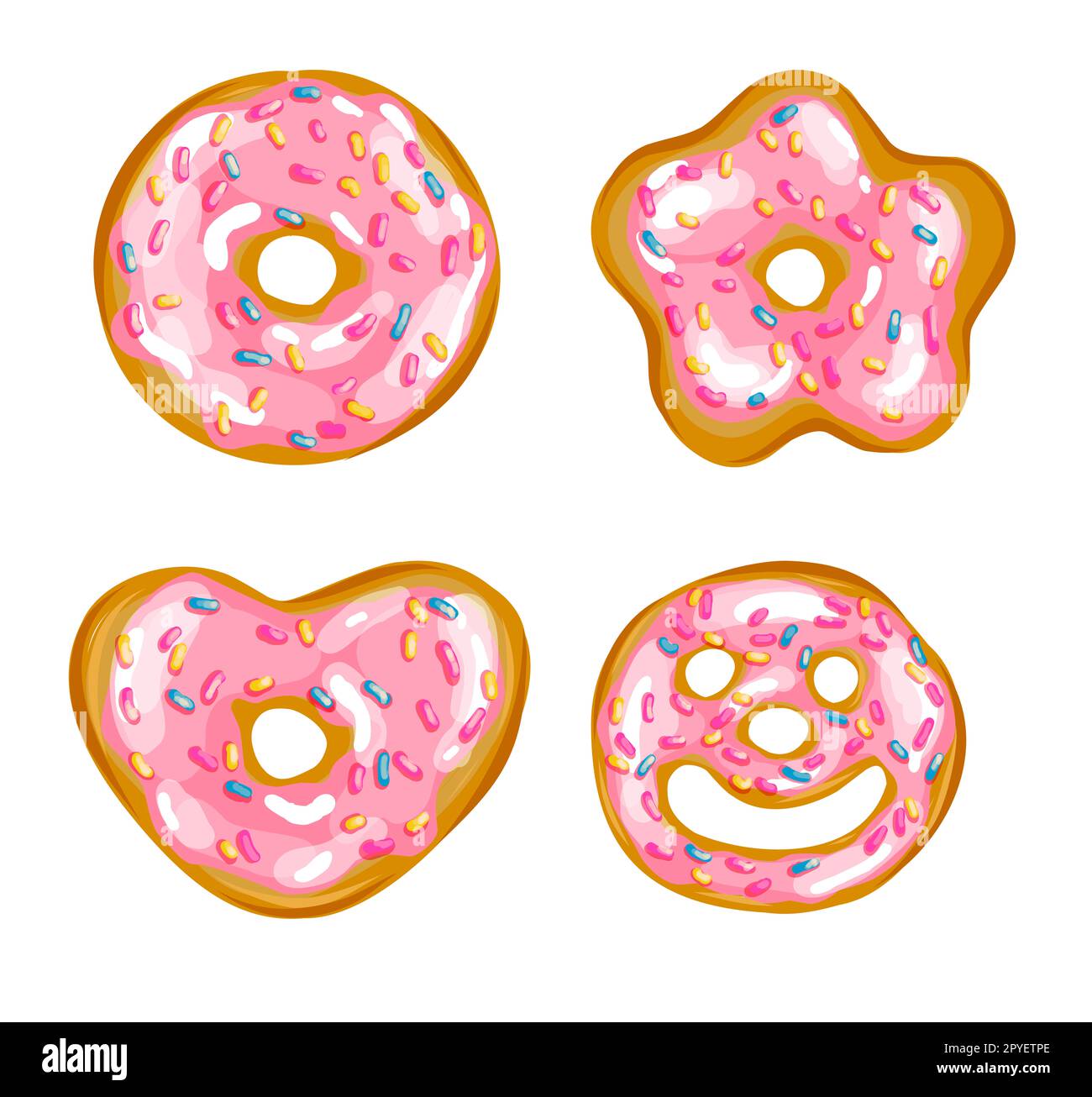 NATIONAL DONUT DAY.glazed sweet donut. Draw funny american kawaii ...