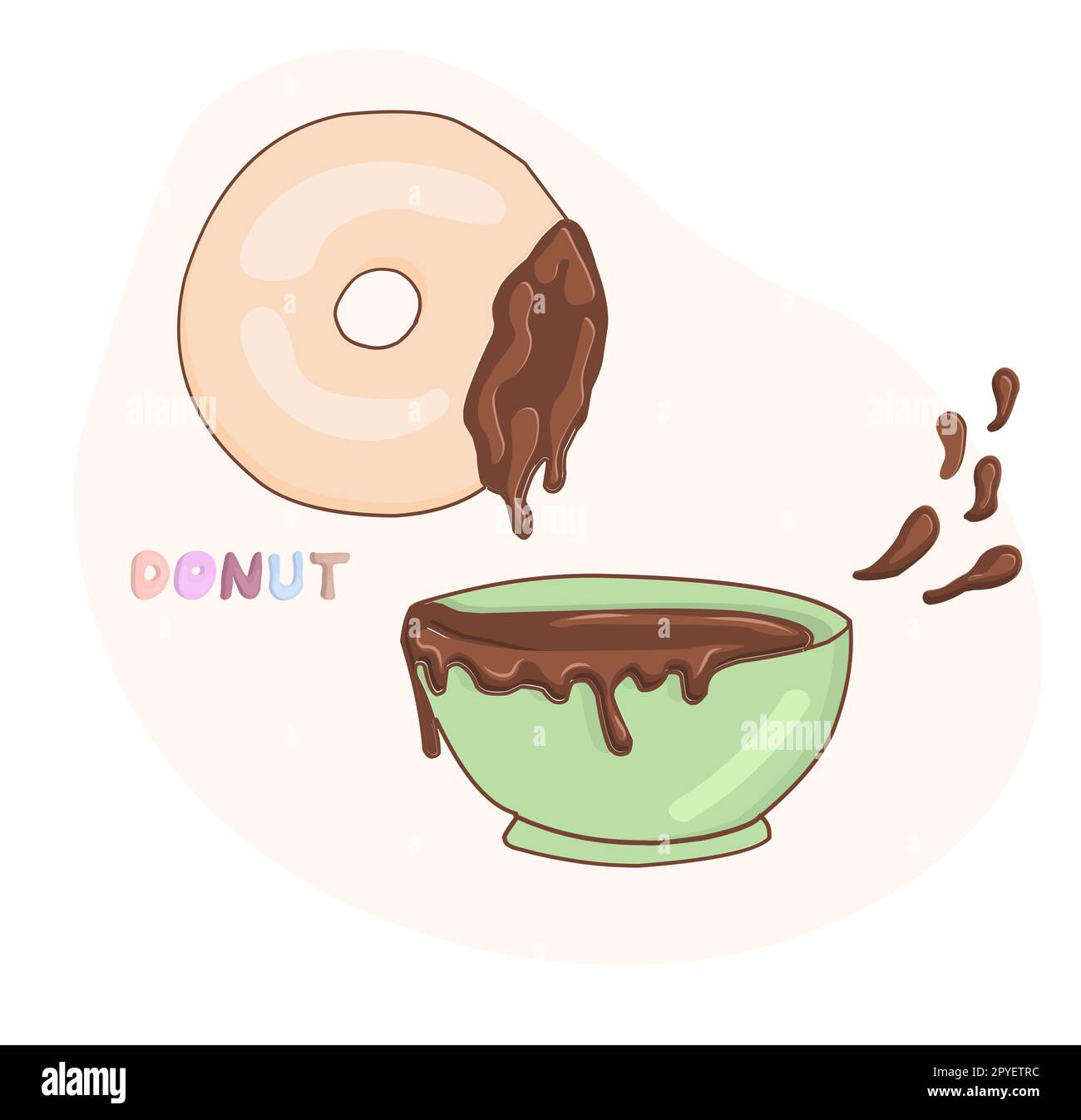 NATIONAL DONUT DAY.glazed sweet donut. Draw funny american kawaii ...