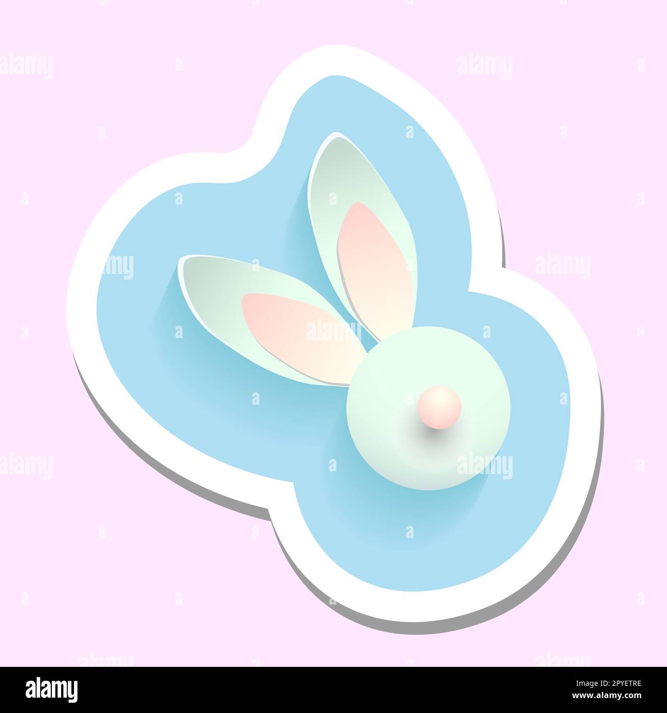 Easter hunters sticker. Bunnies Easter sticker.Palm Sunday Stock Photo ...