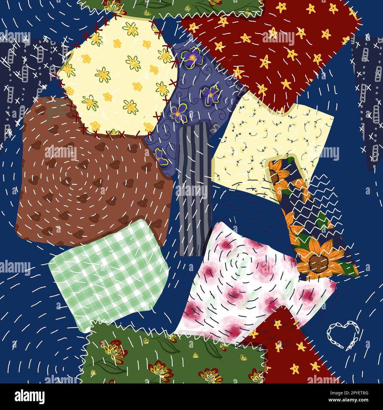 patchwork seamless pattern. trendy kiatsugi print for textile.pieces of ...