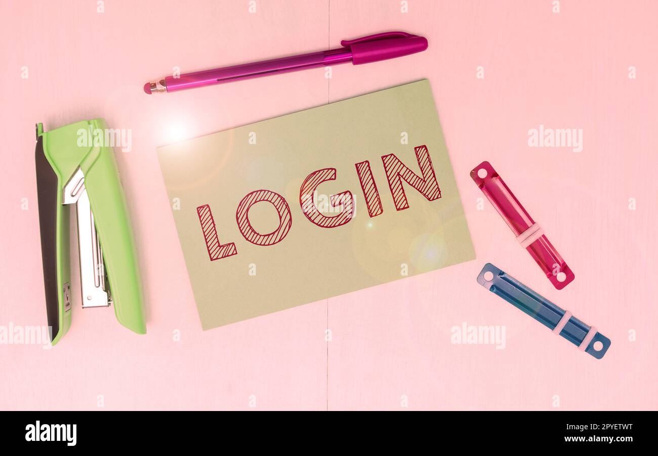Inspiration showing sign Login. Business idea Entering website Blog ...