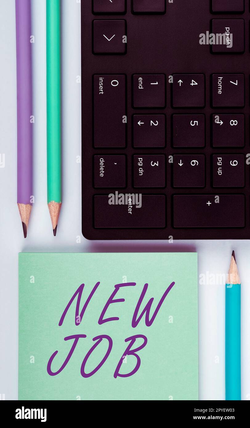 Handwriting text New Job. Business idea signing contract Finding work ... Handwriting text New Job. Business idea signing contract Finding work ...