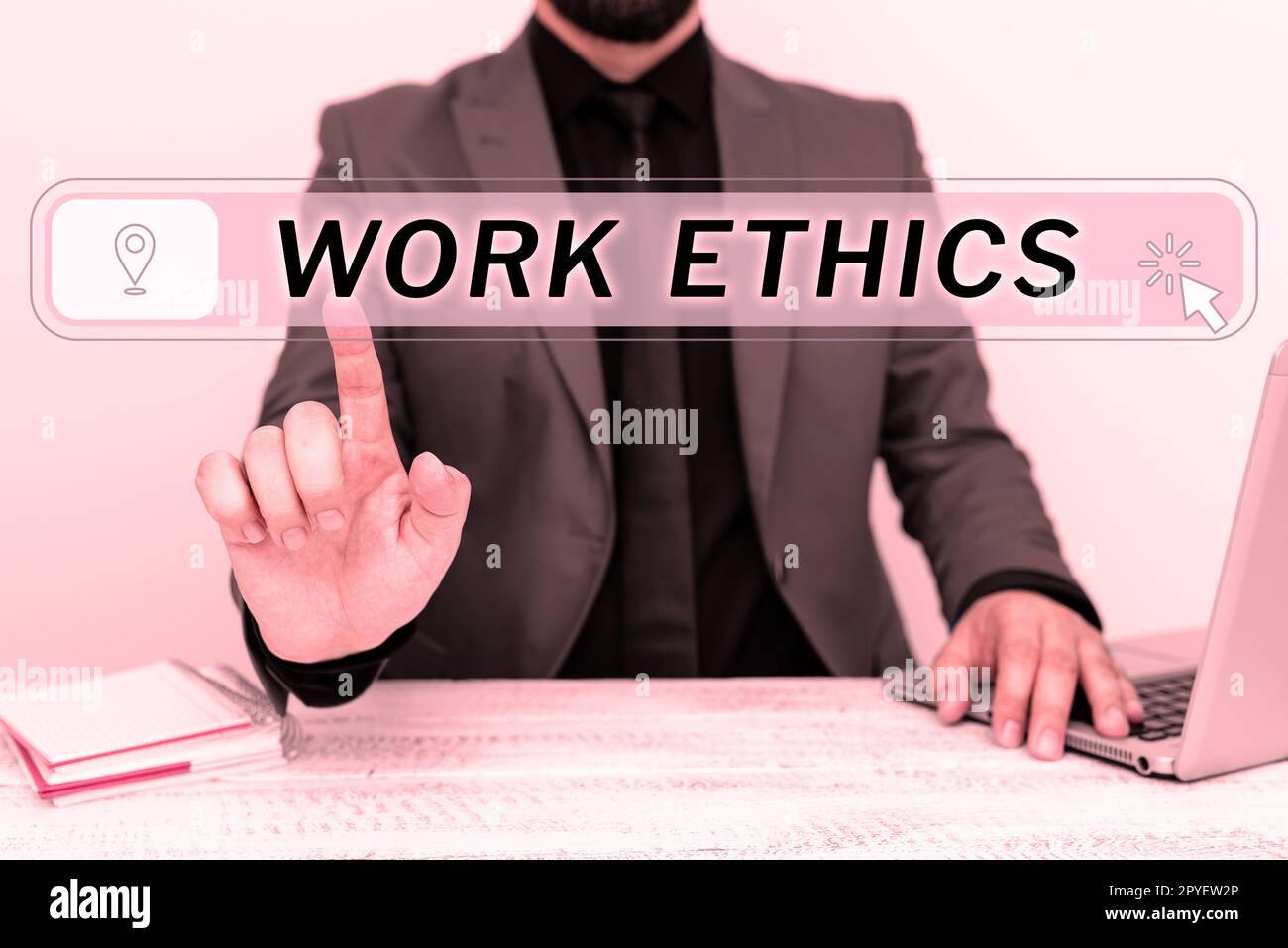 Sign displaying Work Ethics. Internet Concept A set of values centered ...