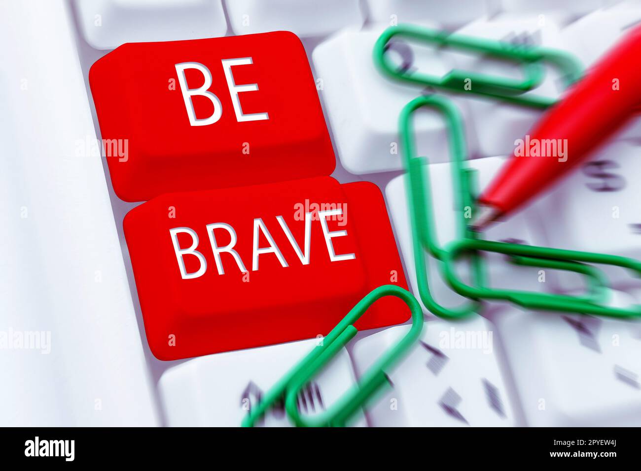 Conceptual display Be Brave. Business showcase ready to face and endure ...