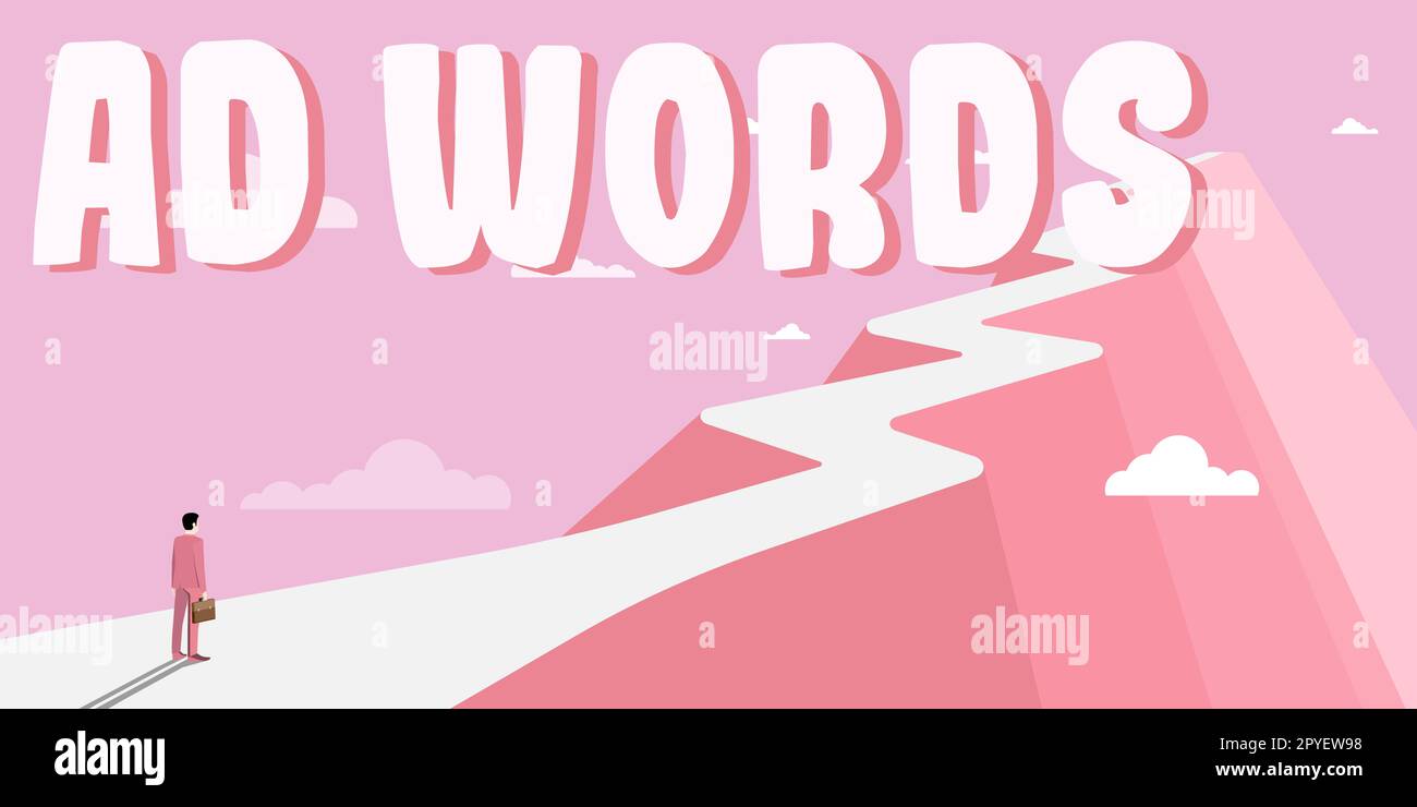 Handwriting text Ad Words. Business overview oversee and control the ...