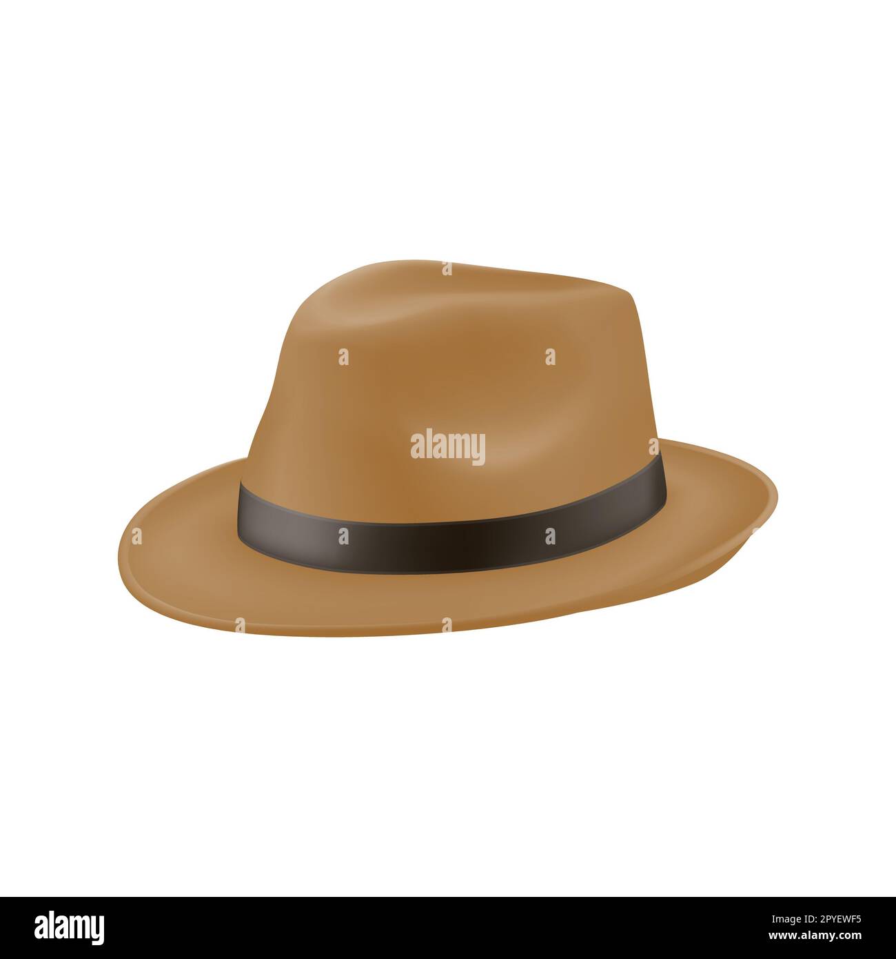 Vector 3d Realistic Brown Vintage Classic Gentleman Hat, Cap Icon ...