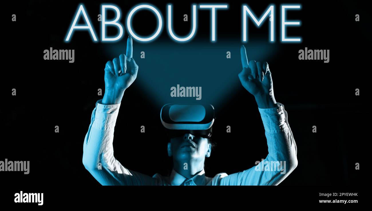 Inspiration showing sign About Me. Word for My Personal Characteristics ...