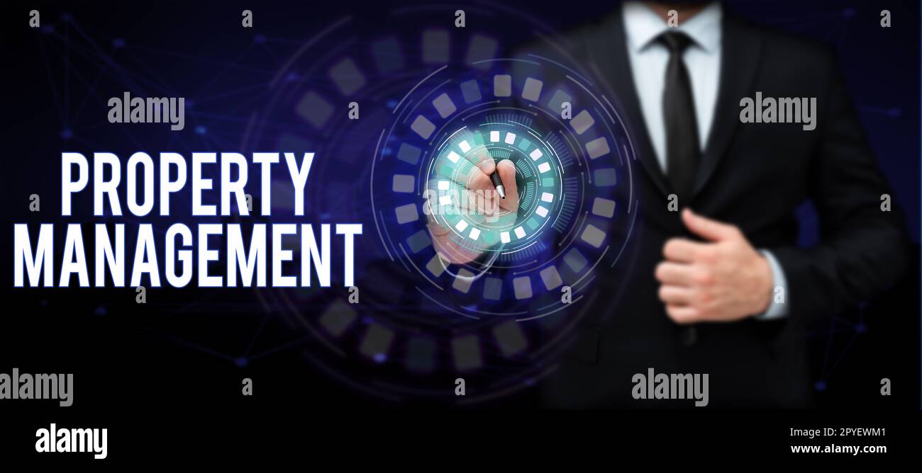 Sign displaying Property Management. Internet Concept Overseeing of ...