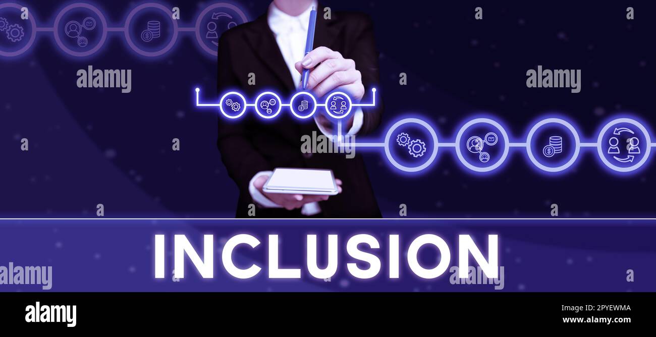 Conceptual caption Inclusion. Business approach action state including ...