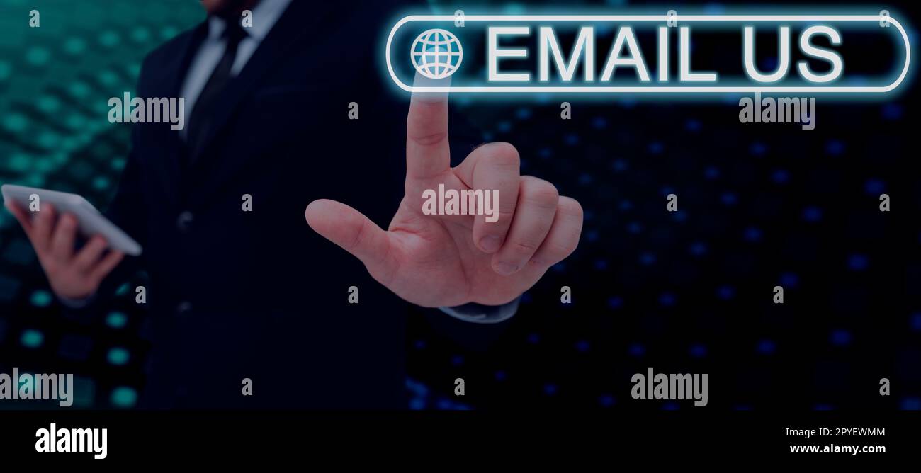 Text caption presenting Email Us. Word for Sending a commercial message ...