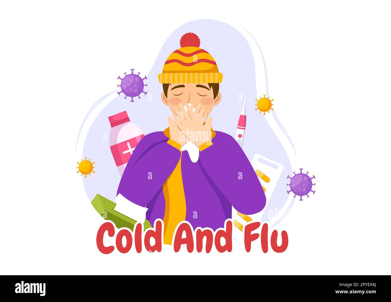 Sick person cartoon hi-res stock photography and images - Alamy