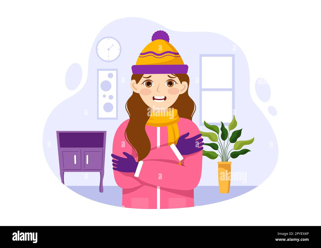 Sick Person Flu and Cold Sickness Illustration with People Wearing ...