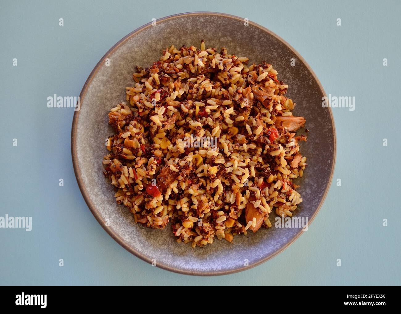 Tuna with brown rice hi-res stock photography and images - Alamy