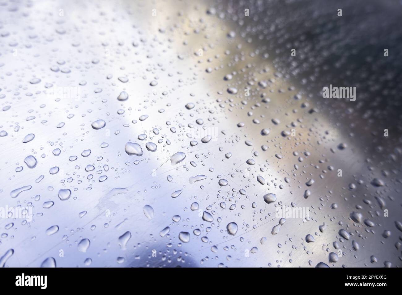 Water drops on steel Stock Photo - Alamy
