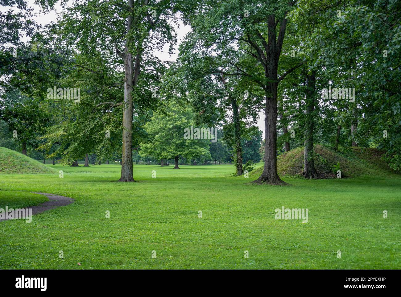 Entrance to the Great Circle Mound Newark Earthworks Ohio Stock Photo ...