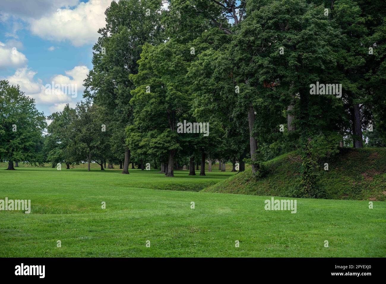 Entrance to the Great Circle Mound Newark Earthworks Ohio Stock Photo ...