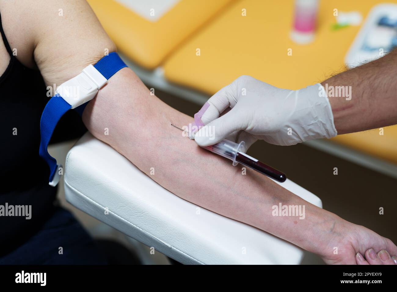 Cannula is attached to the blood sample Stock Photo - Alamy