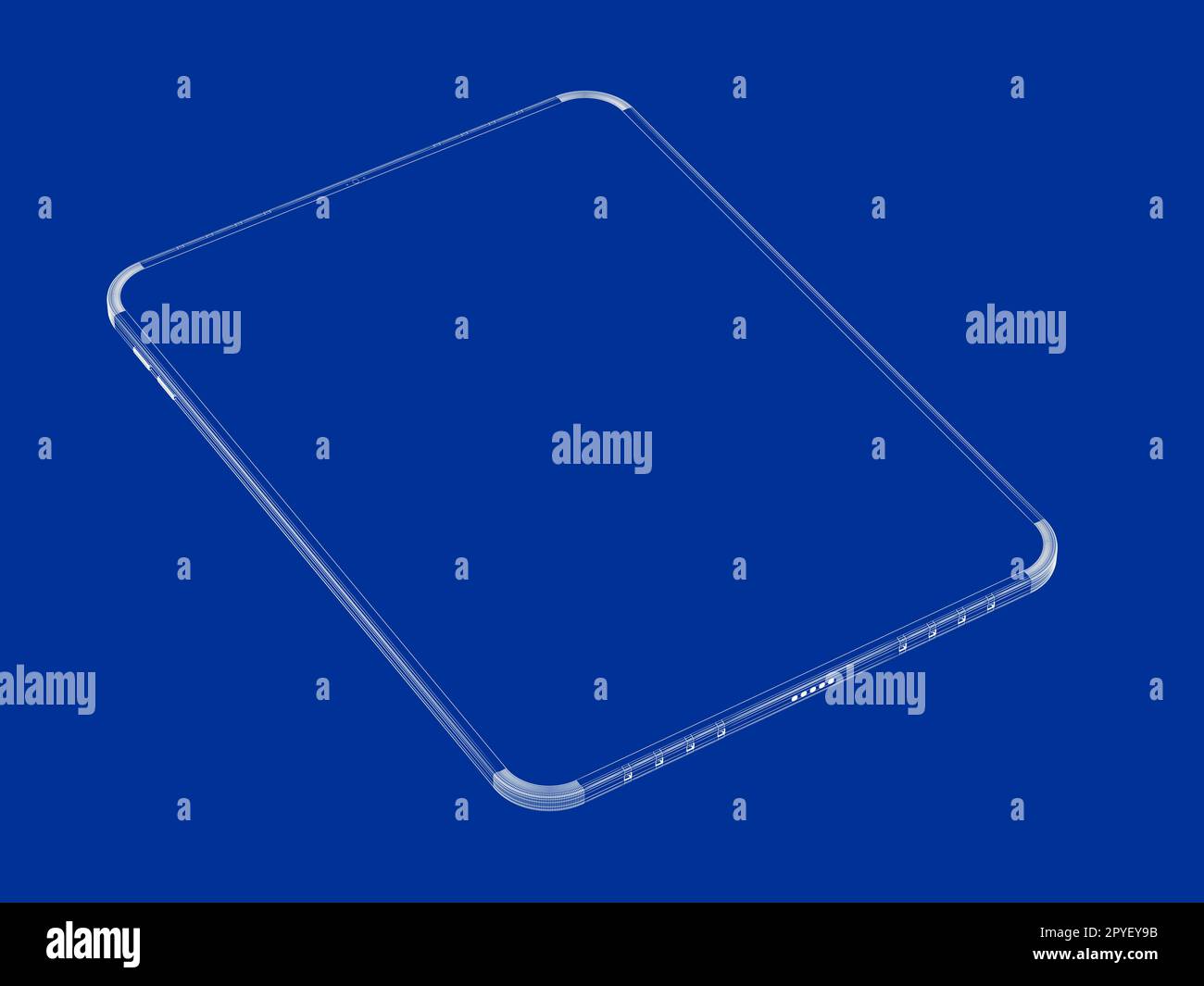 3D wire-frame model of computer tablet Stock Photo - Alamy