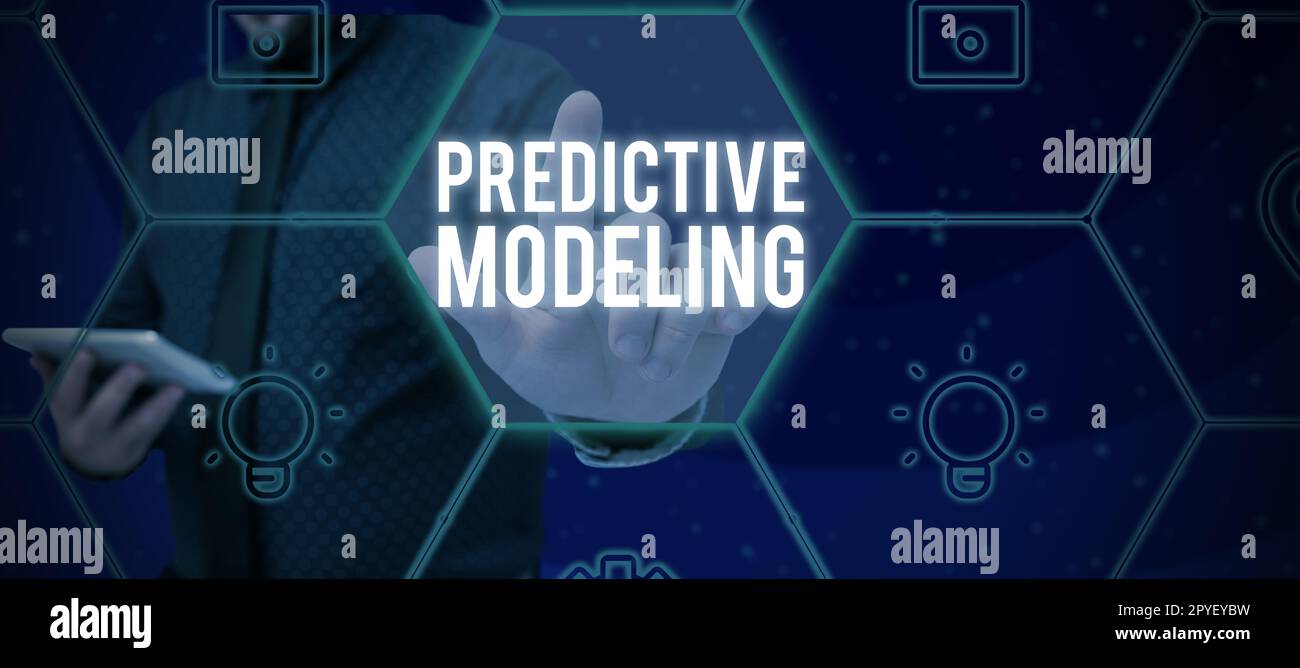 Text caption presenting Predictive Modeling. Concept meaning ...