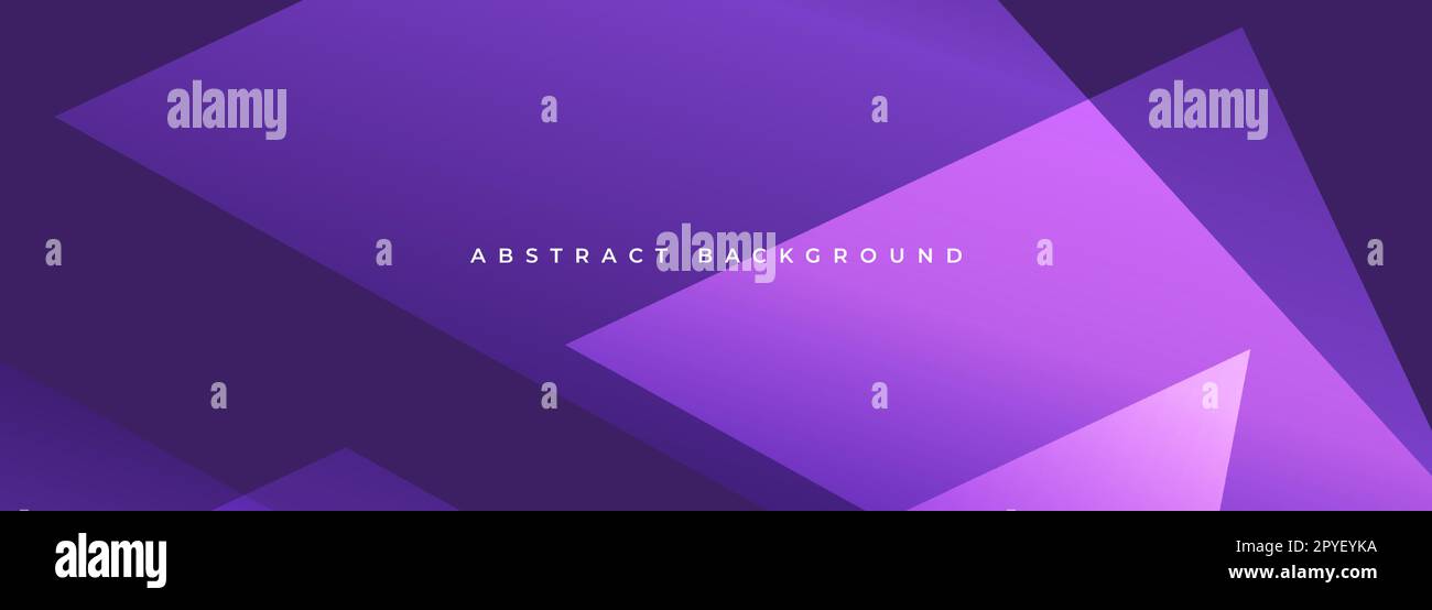 Dark violet and purple modern abstract wide banner with geometric ...