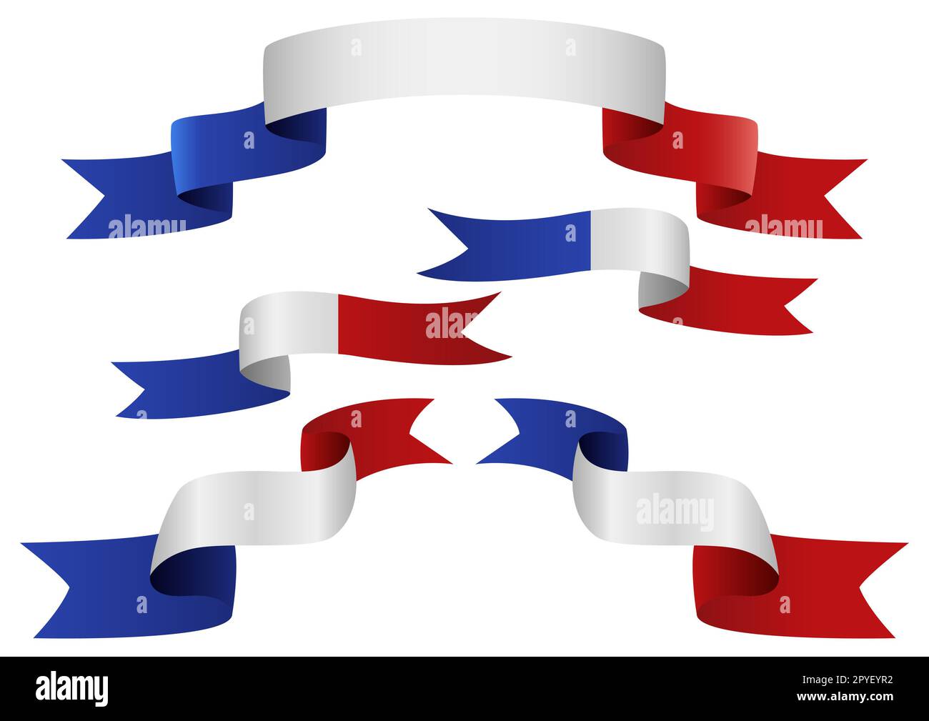 Set of France insignia in different shape of ribbons Stock Photo - Alamy