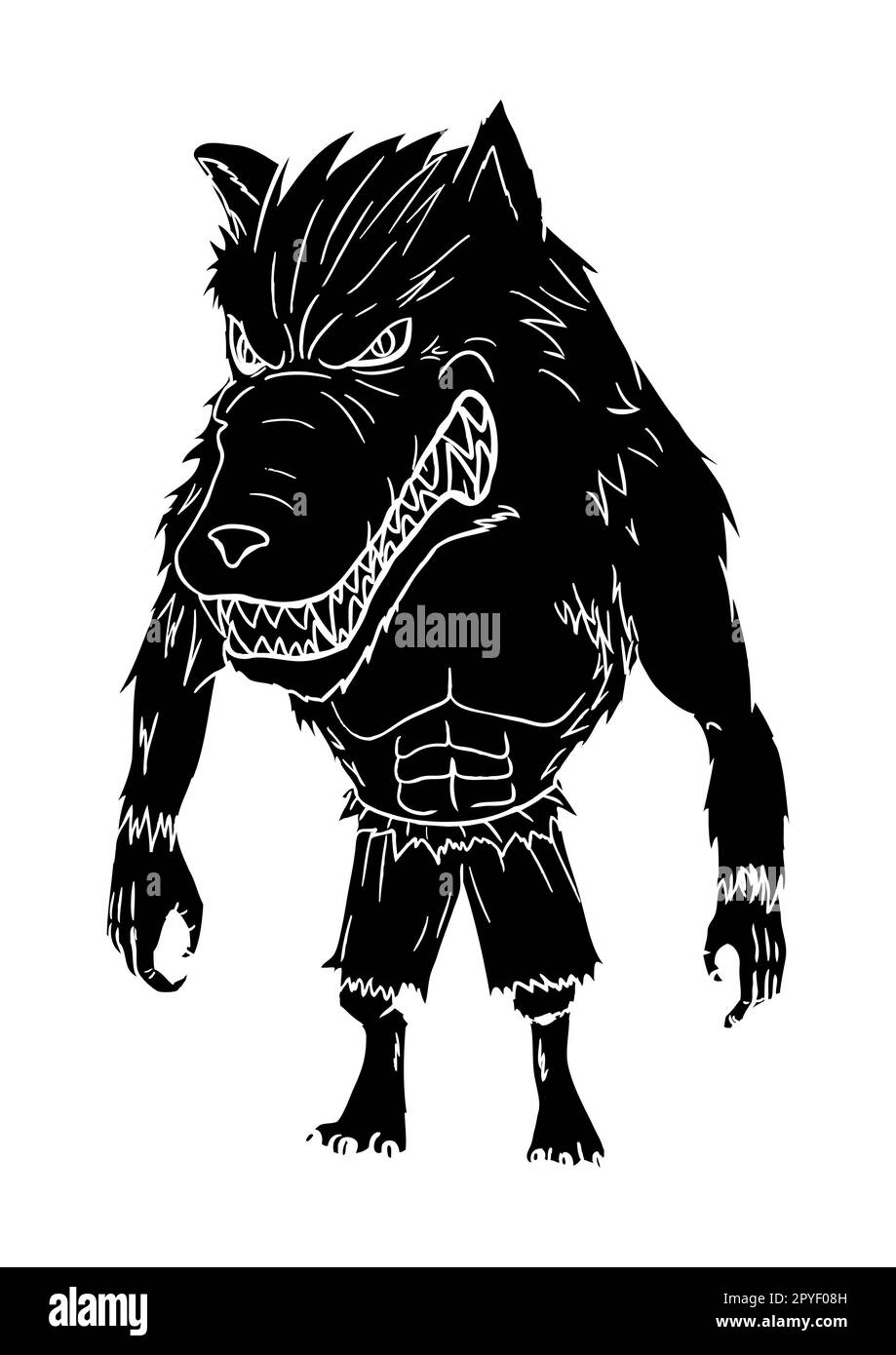 Illustration angry wolf character Cut Out Stock Images & Pictures - Alamy