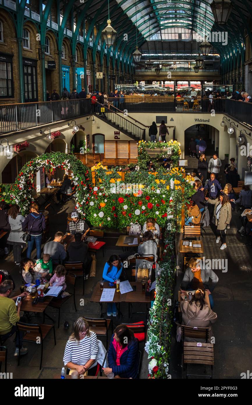 London, UK, Sept 2022, clients sitting at a restaurant in Covent Garden ...