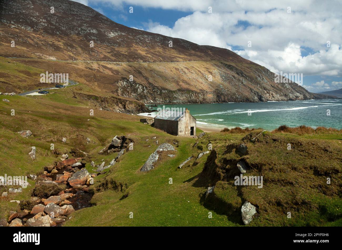 Keem beach on Achill island on the Wild Atlantic Way in Mayo in Ireland ...