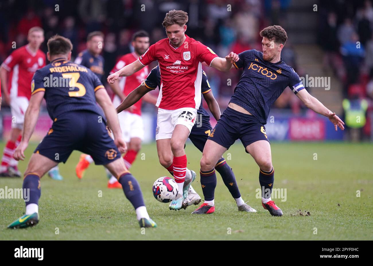 Crewe Alexandra's Joel Tabiner (centre) and Bradford City's Richard ...
