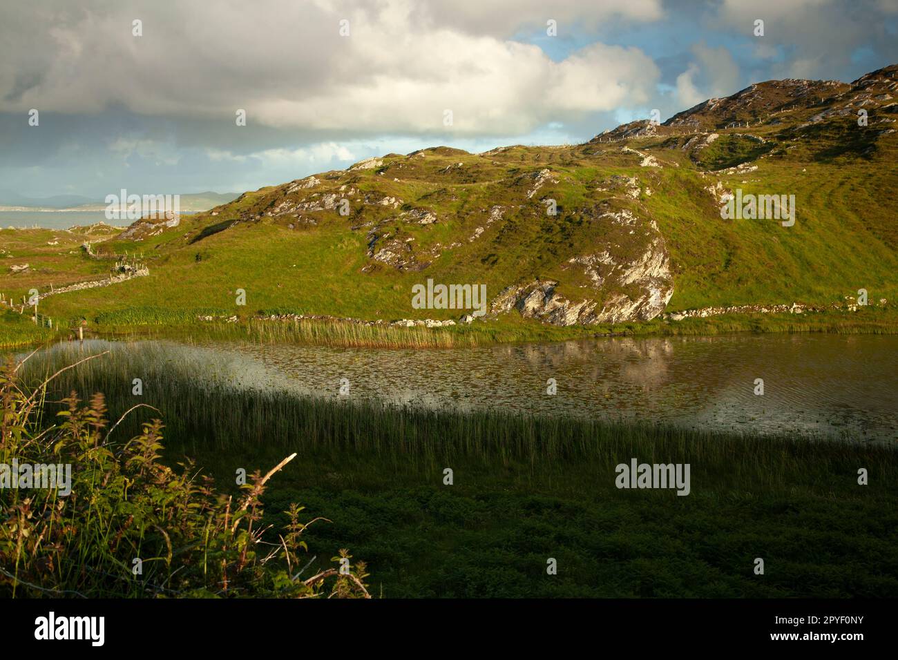 Small lake on Inishbofin island on the Wild Atlantic Way in County ...