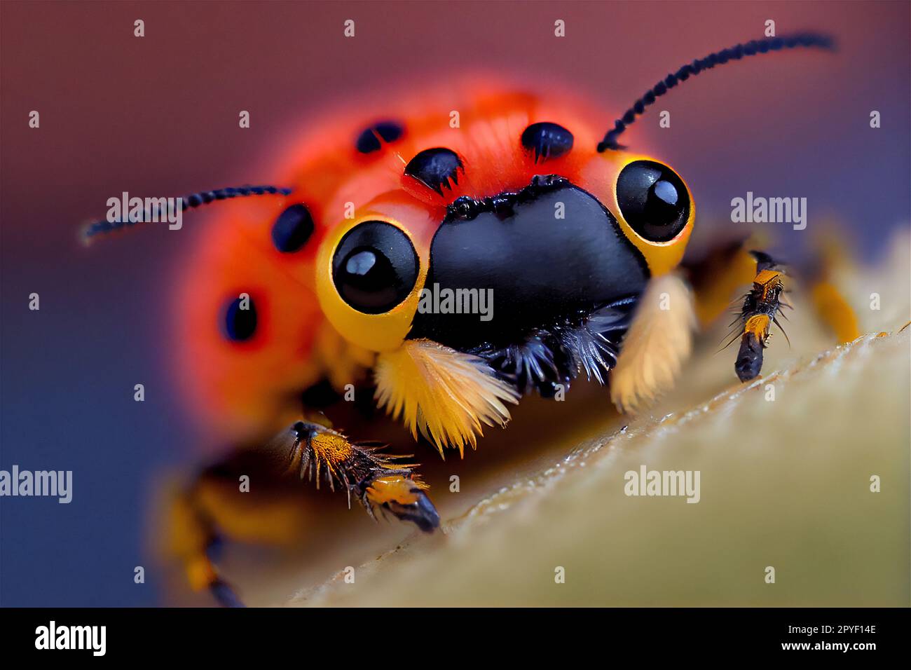 Realistic ladybug with big eyes Stock Photo - Alamy