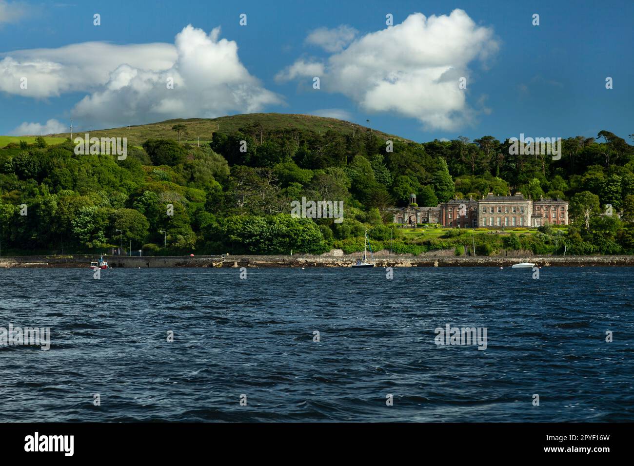 View of Bantry house from Bantry bay on the Wild Atlantic Way in West ...