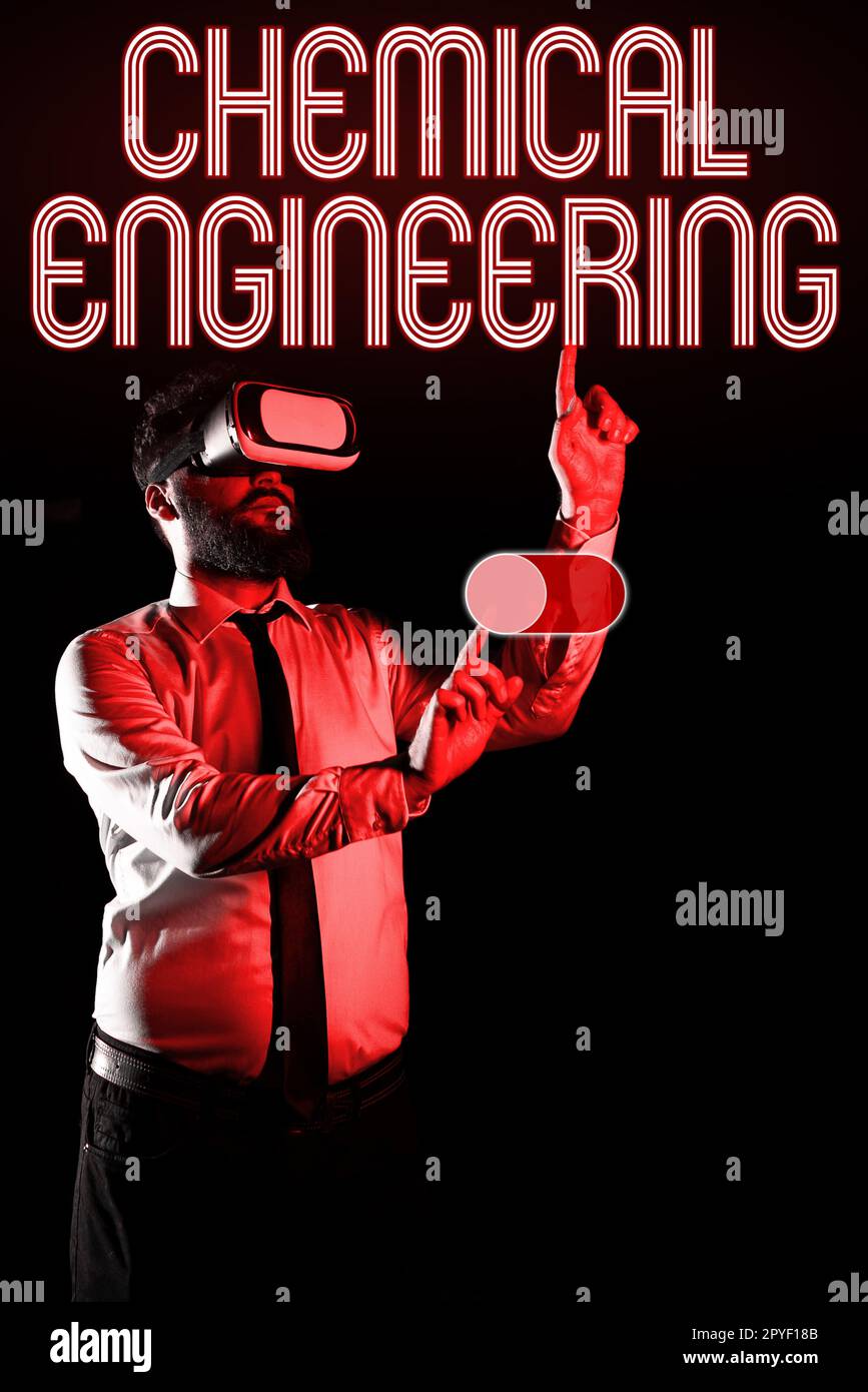 Conceptual caption Chemical Engineering. Business overview developing ...