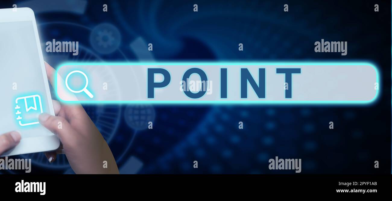 Text sign showing Point. Business concept dot or other punctuation mark ...