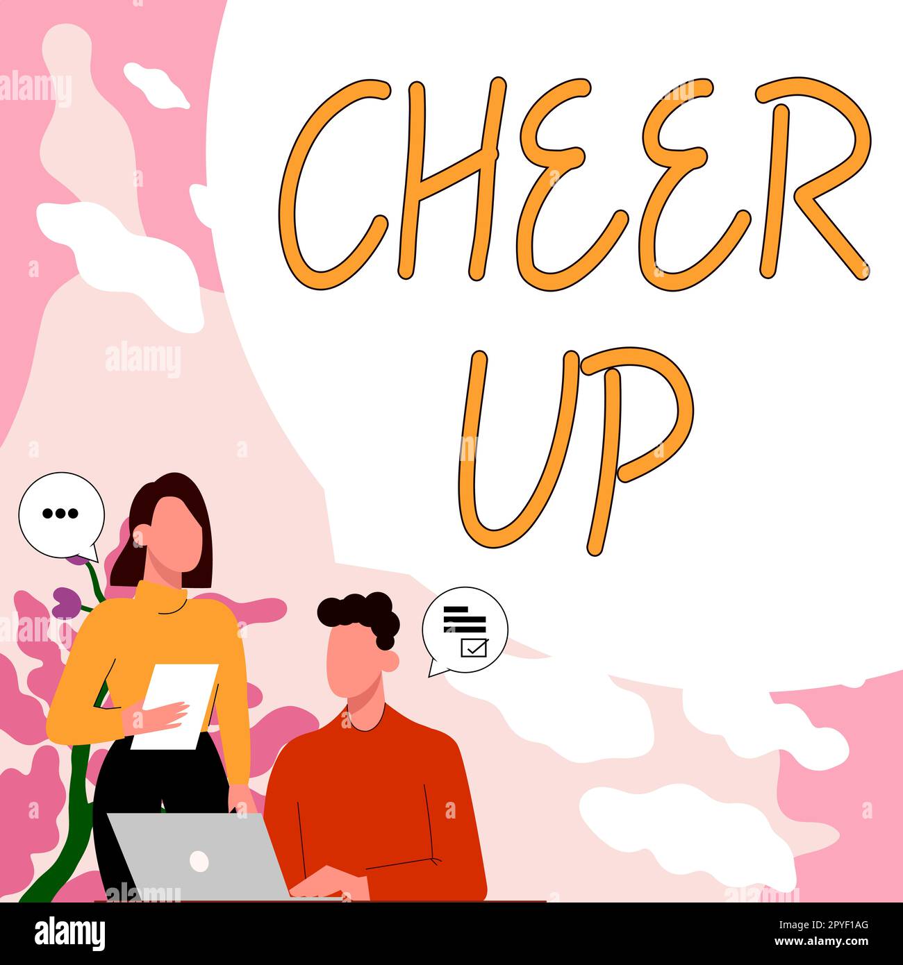 Sign displaying Cheer Up. Conceptual photo to live every moment as the ...