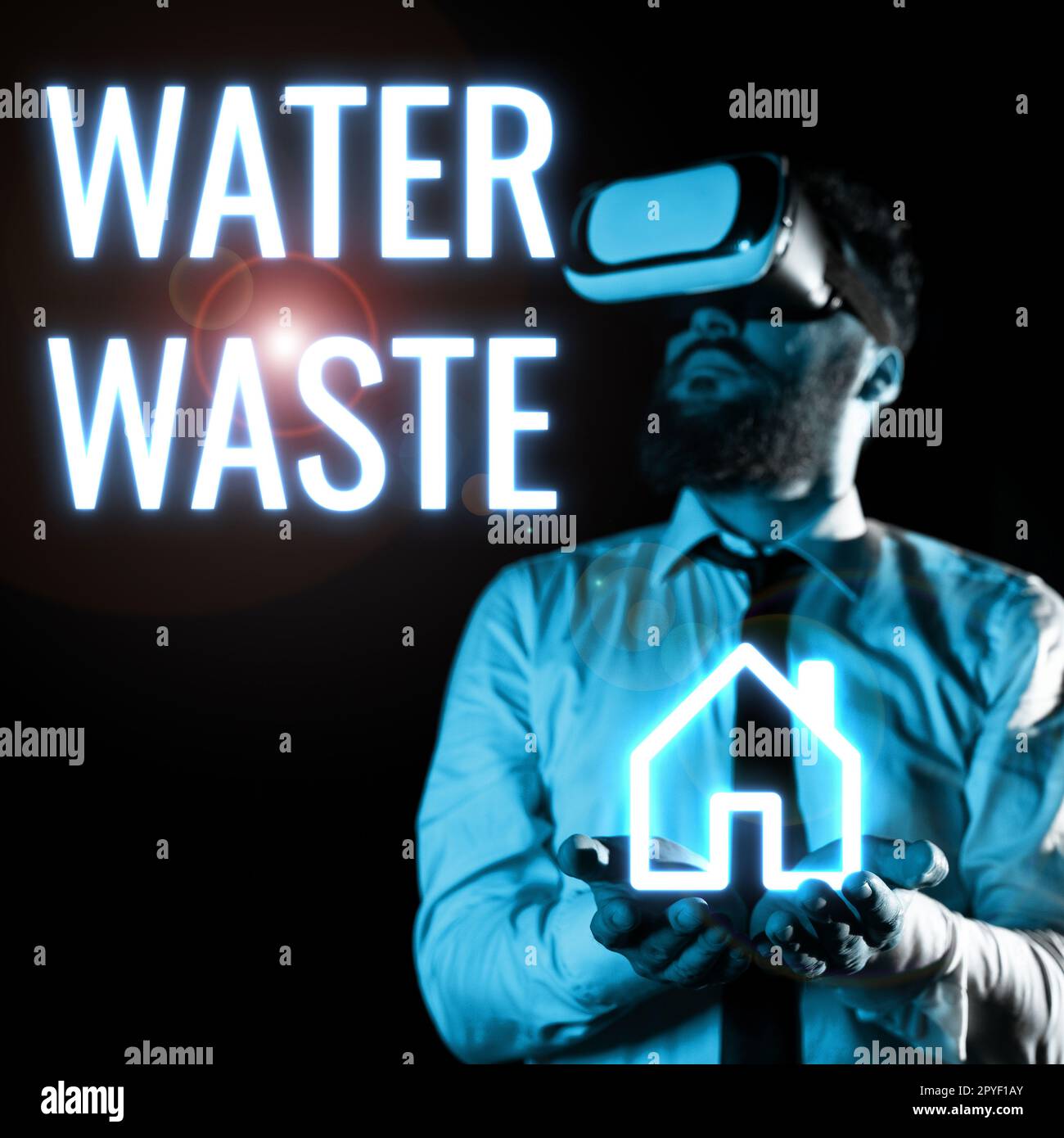 Sign displaying Water Waste. Word Written on liquid that has been used ...