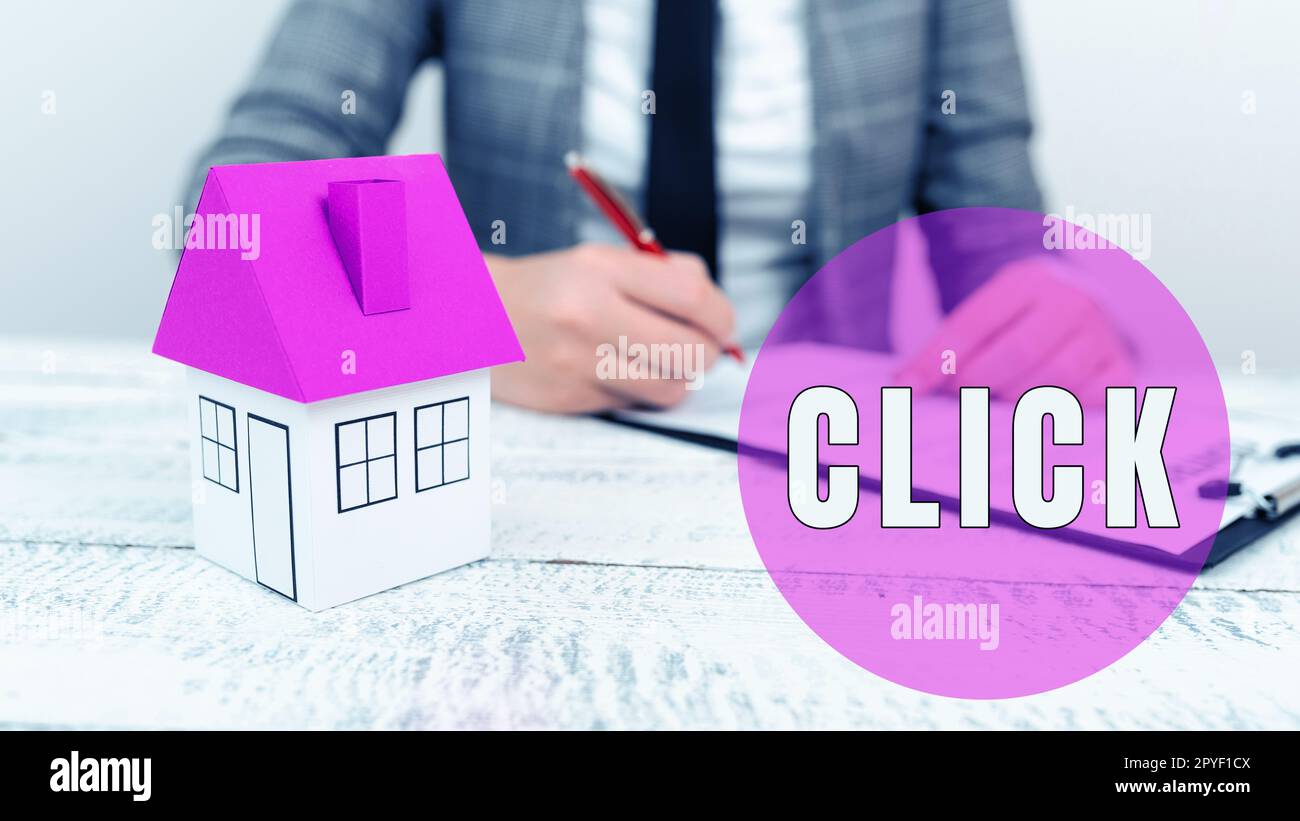 Writing Displaying Text Click Business Overview Act Of Pressing A Button On A Mouse Similar