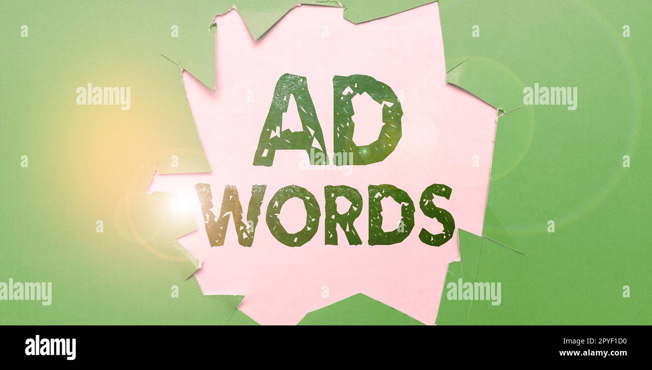 Conceptual display Ad Words. Business idea oversee and control the ...