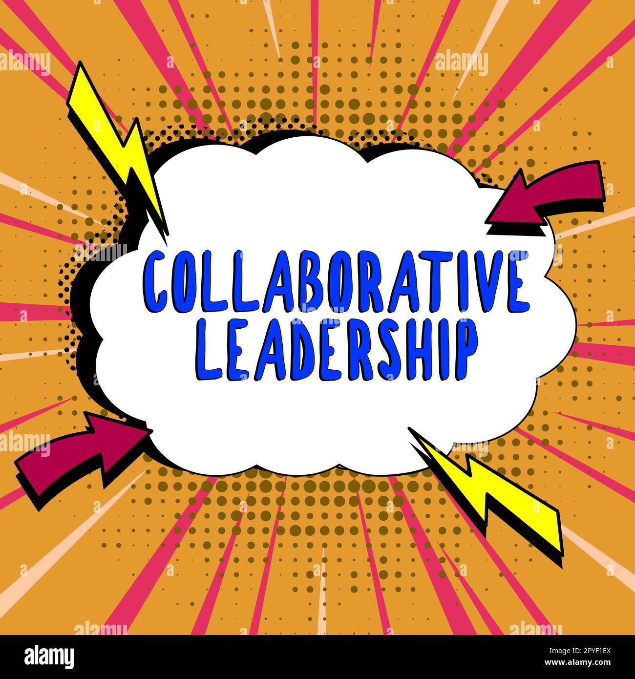 Sign displaying Collaborative Leadership. Concept meaning people and ...